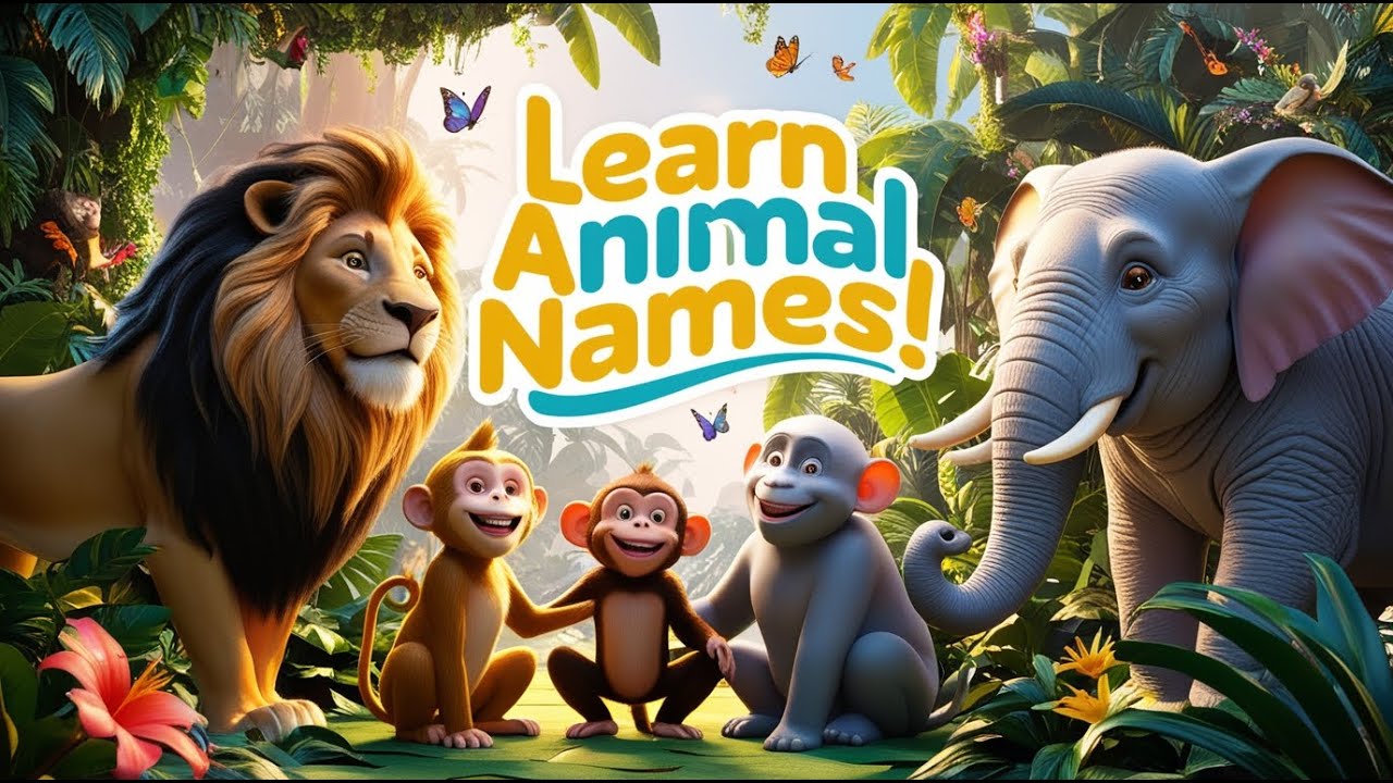 Learn Animal Names for Kids Fun and Catchy Animal Song for Little ...