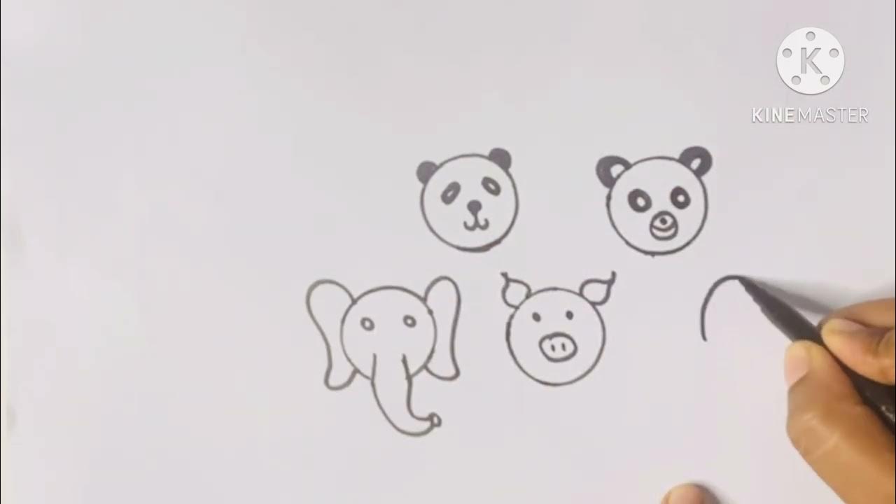 how to draw animals faces - YouTube