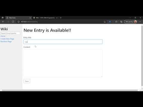 CS50's Web Programming with Python and Javascript- Project1: Wiki - YouTube