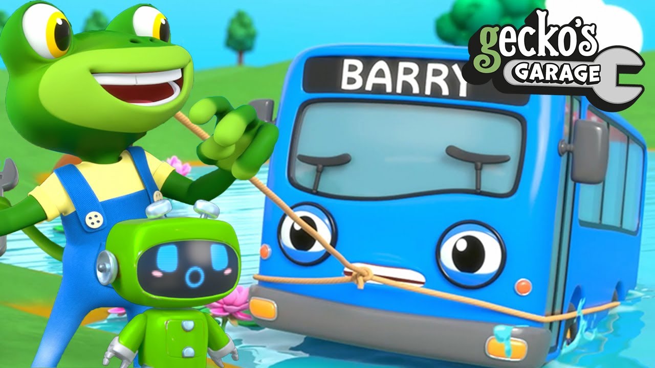 Baby Bus Pond Crash｜BRAND NEW Gecko's Garage｜Baby Bus Boo Boo｜Funny ...