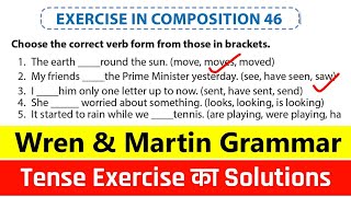 Wren and Martin English Grammar Tense Exercise Solution... | Doovi