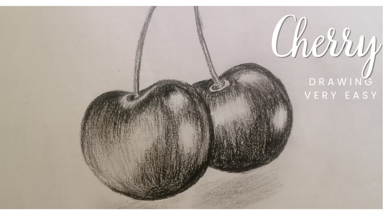 How to draw cherry | realistic drawing of cherry | @kidsmomlife - YouTube