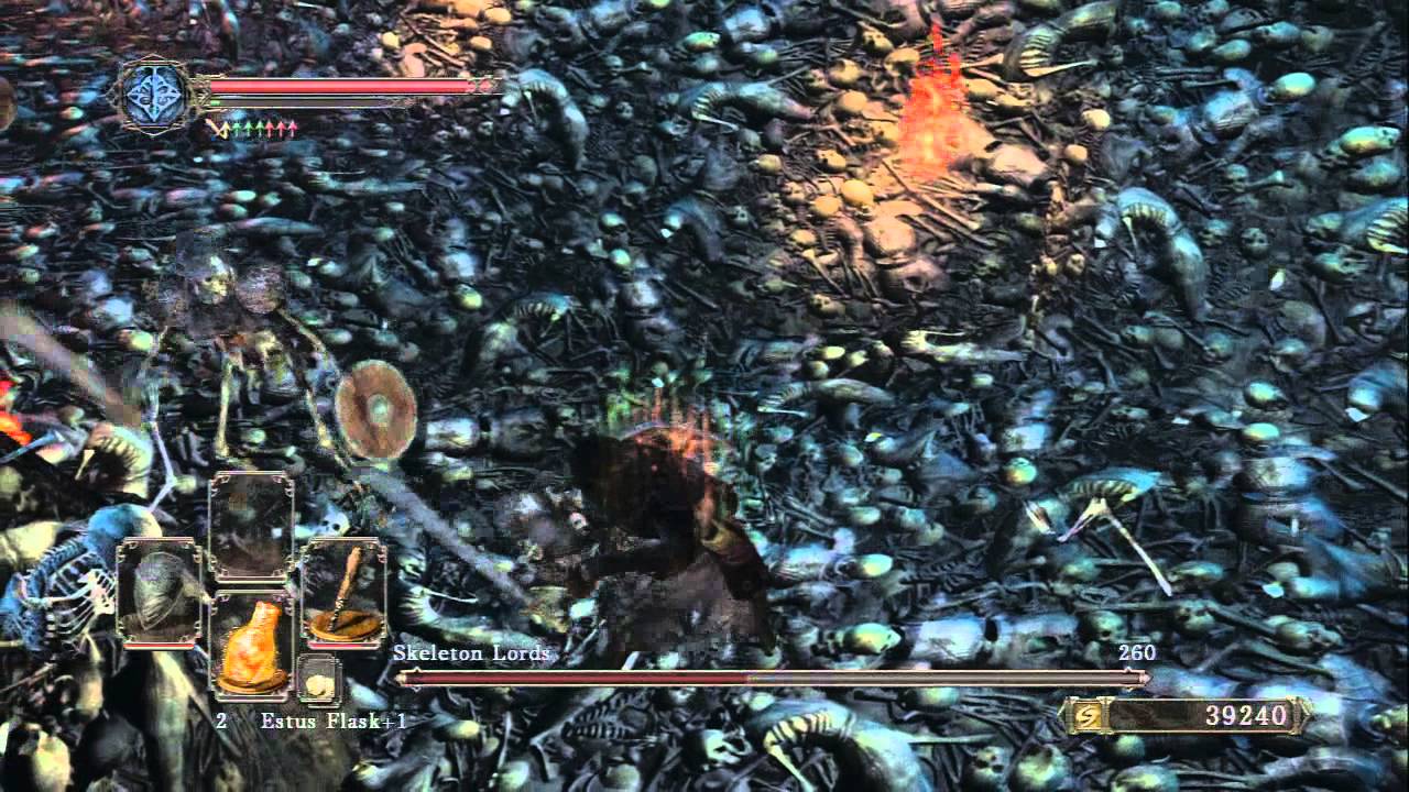 Dark Souls 2 Skeleton Lord's fight on starting soul level - YouTube