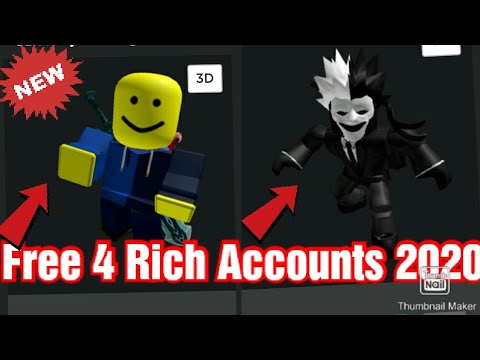 New FREE 4 Rich Roblox Accounts 2020 - YouTube