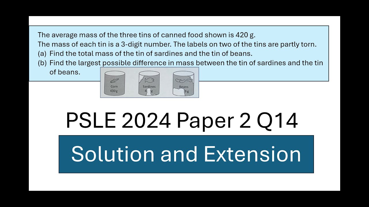 PSLE MATHS 2024 Q14 - YouTube