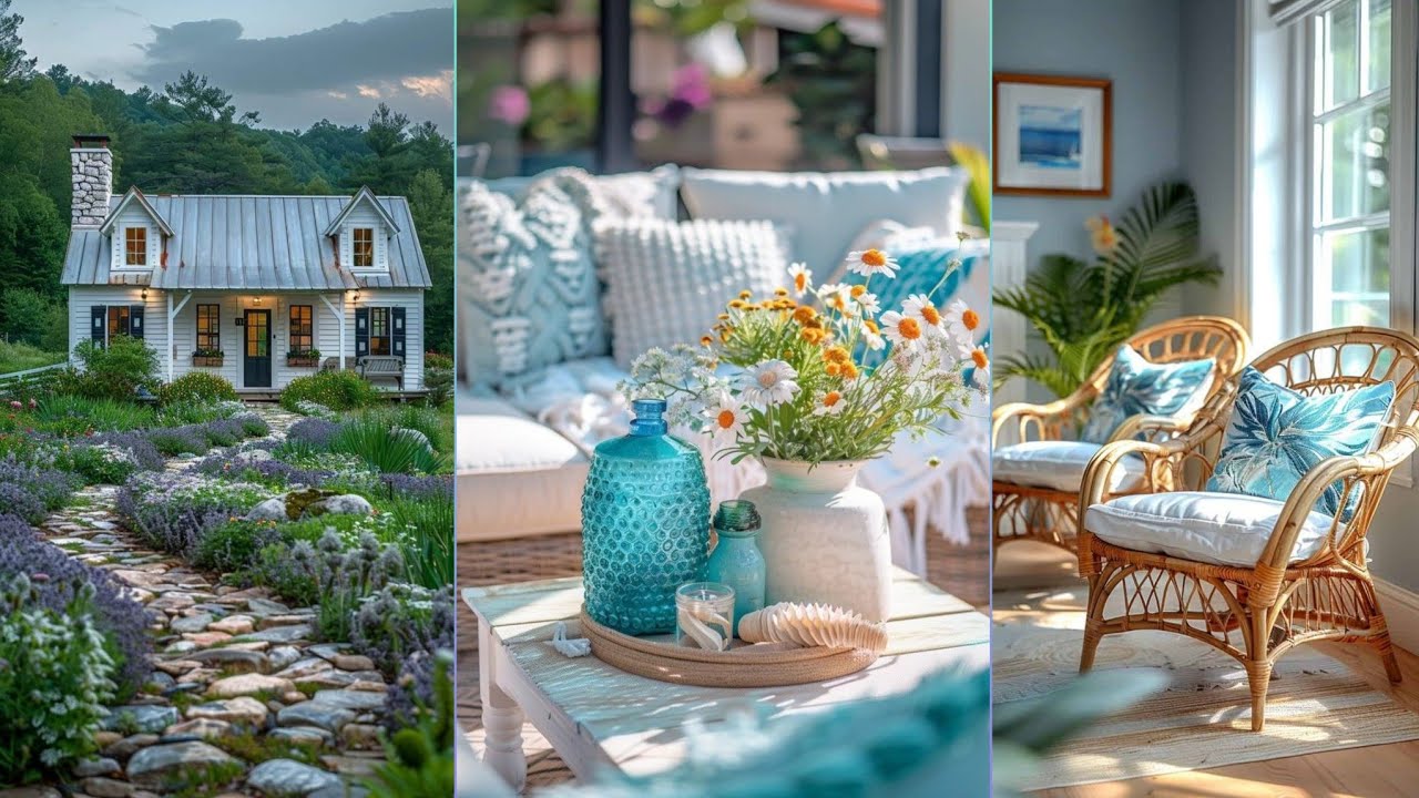 100 Classical Chic Cottage Decoration ideas with blue and white accent ...