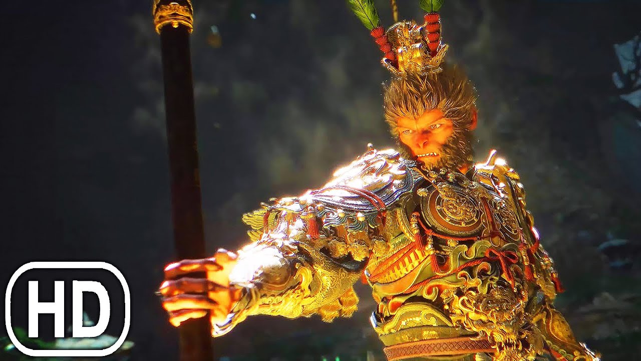 Monkey King obtains Wukong's Legendary Staff Scene - Black Myth Wukong ...