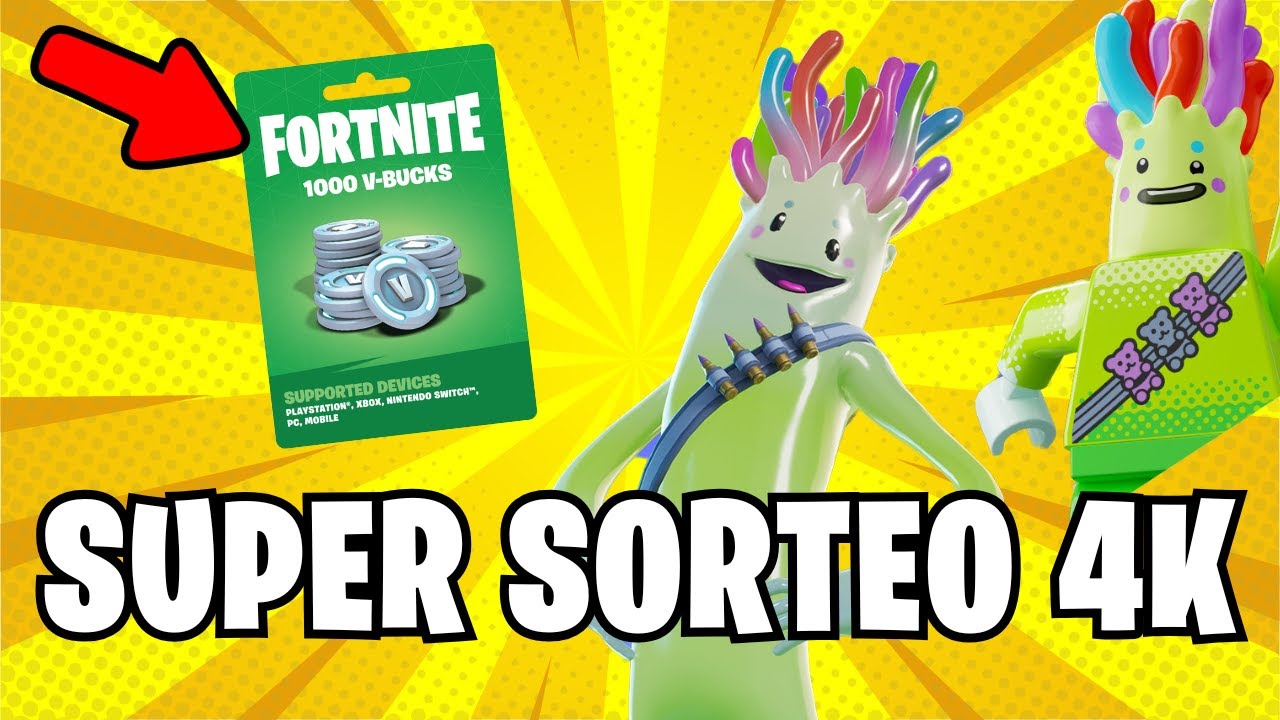 🎁 SUPER SORTEO GELATINO MULTICOLOR + 1000 PAVOS V BUCKS 🎁 SUPER PROFE FORTNITE - YouTube