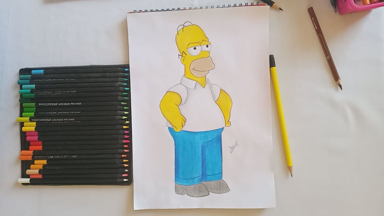 Cómo dibujar a Homero Simpson/ How to draw a Homer Simpson - YouTube