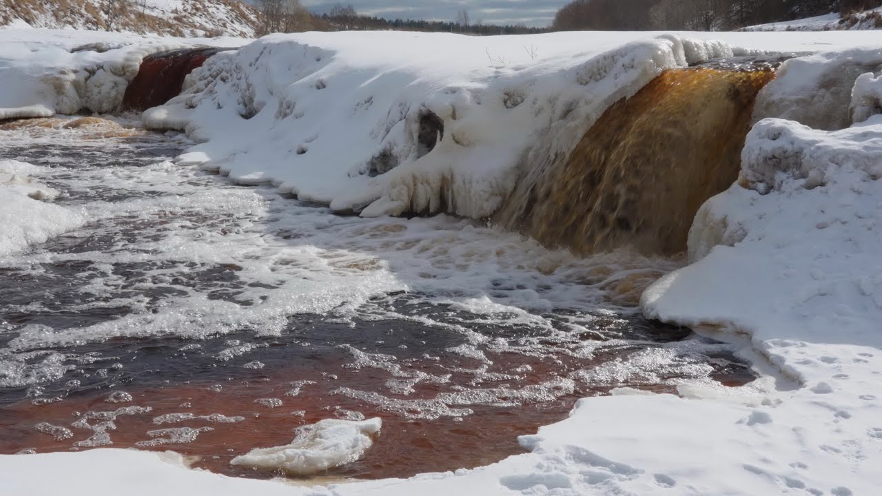 Beautiful Winter Waterfalls in the Ice [4K🎧] Video with Nature Sounds ...