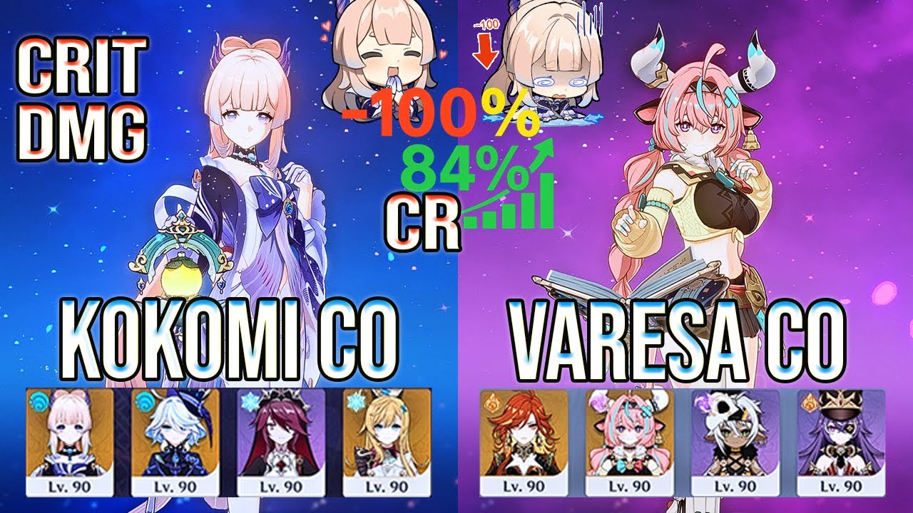 Kokomi CRIT DMG!? Can? 84% CR! & Varesa C0 Spiral Abyss Floor 12 ...