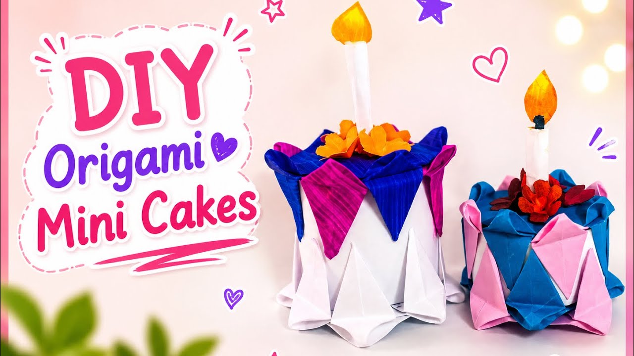 Make Mini Paper Birthday Cake 🎂 | Easy Cute Origami Gift Tutorial - YouTube