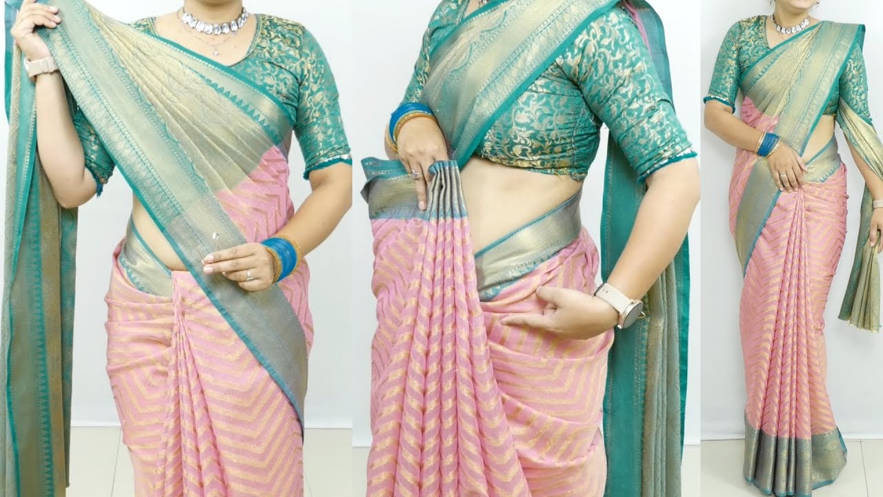 How To Make Saree Perfectly For Wedding & Functions | Very Easy way to ...