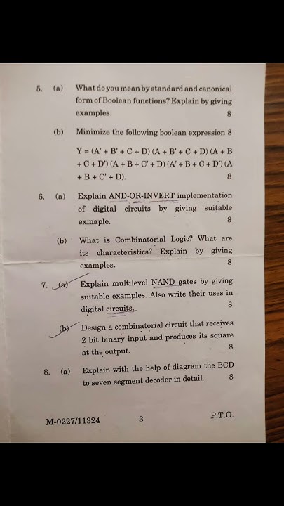 Logical organization of computer( last year question paper) BCA(1st sem ...