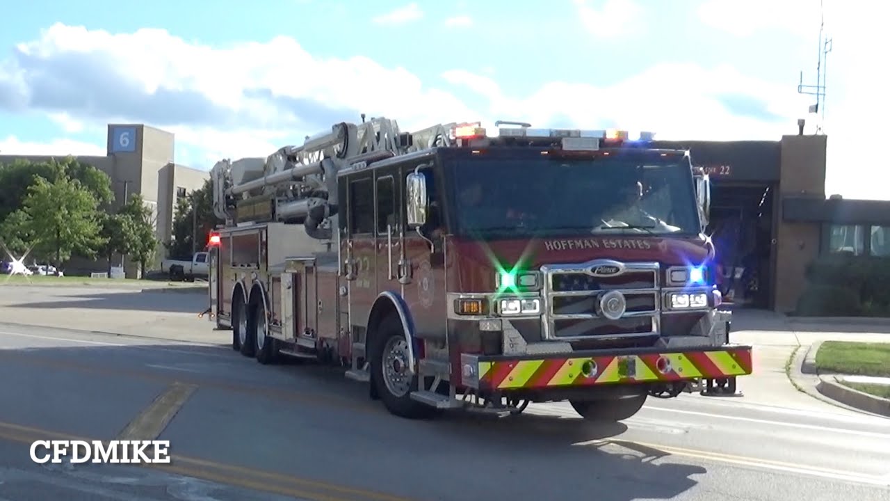 Hoffman Estates Fire Department Engine 22 And Tower 22 Responding - YouTube