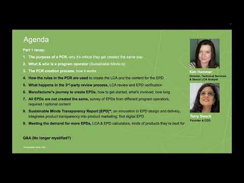 Demystifying the PCR, LCA, EPD Creation Process Standards, Tools and Trends 1 - YouTube