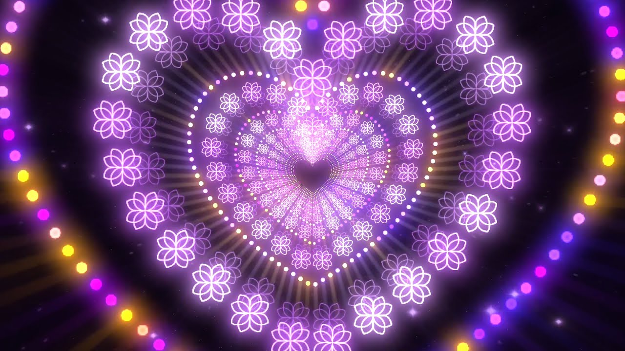 Heart Moving Background💜Purple Heart Background | Neon Heart Tunnel ...