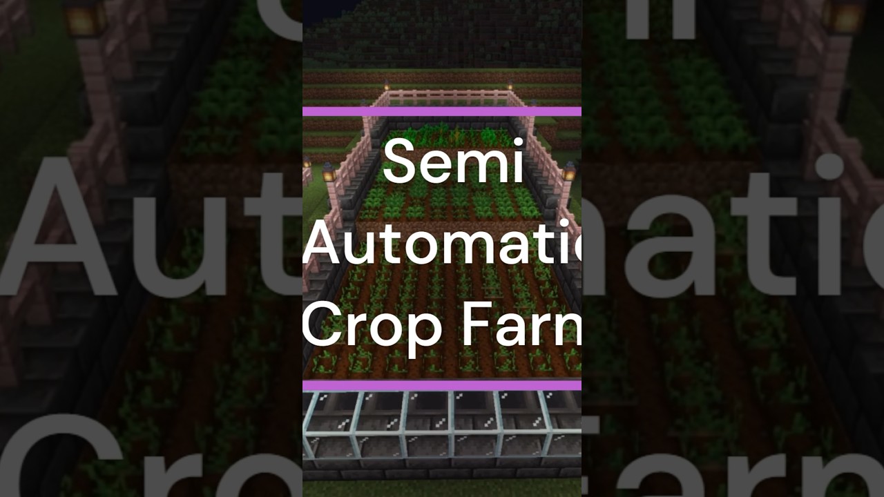 Semi Automatic Crop Farm! #minecraft #minrcraftshorts #minecraftfarm # ...