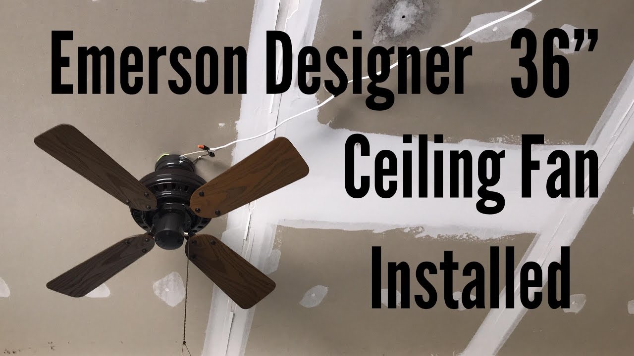 Emerson Designer Series Ceiling Fan 36" INSTALLED - YouTube