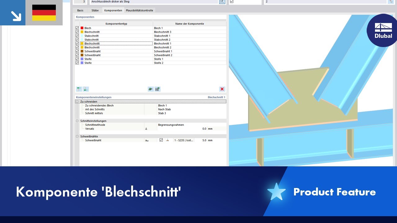 Komponente "Blechschnitt" - YouTube