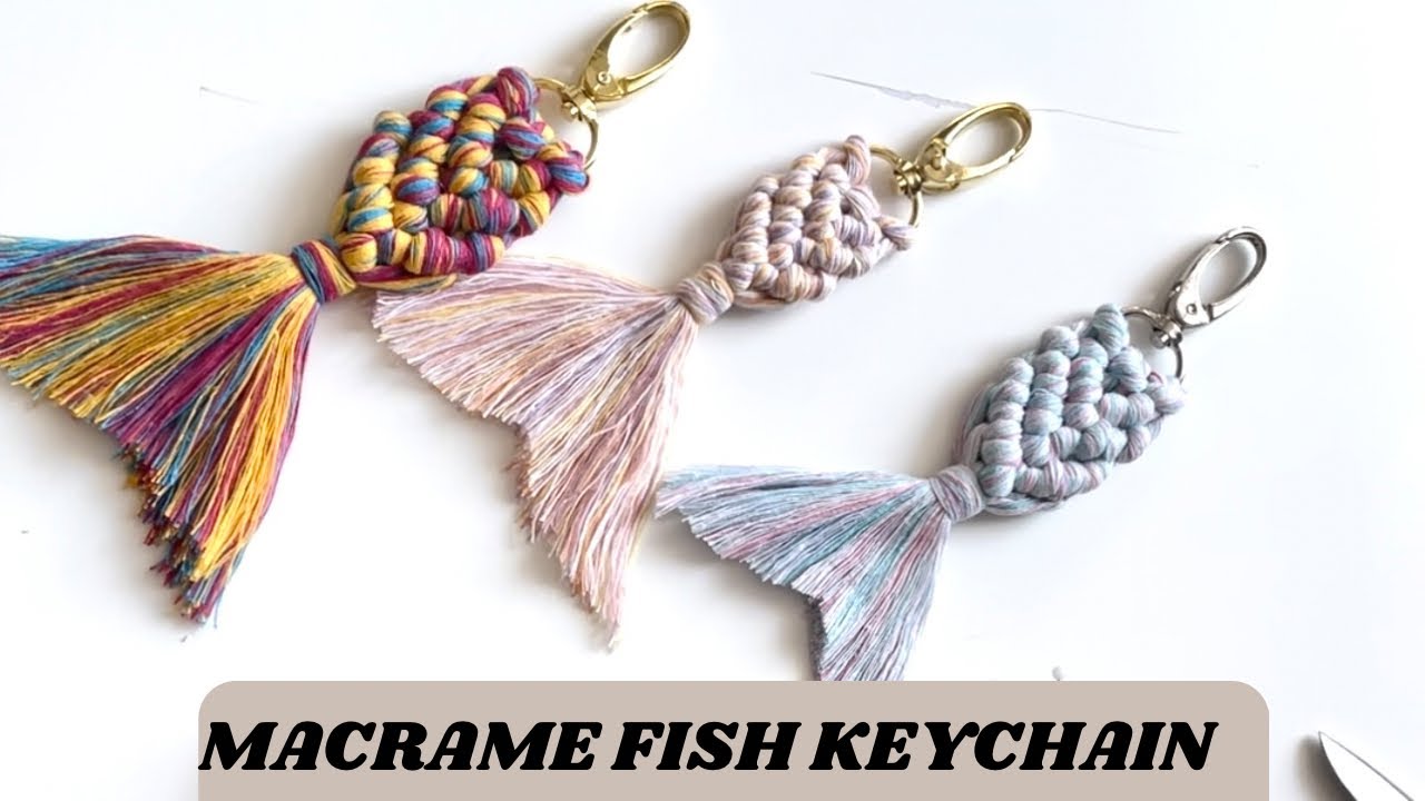 DIY MACRAME FISH KEYCHAIN / MAKRAMOWY BRELOCZEK RYBKA - YouTube