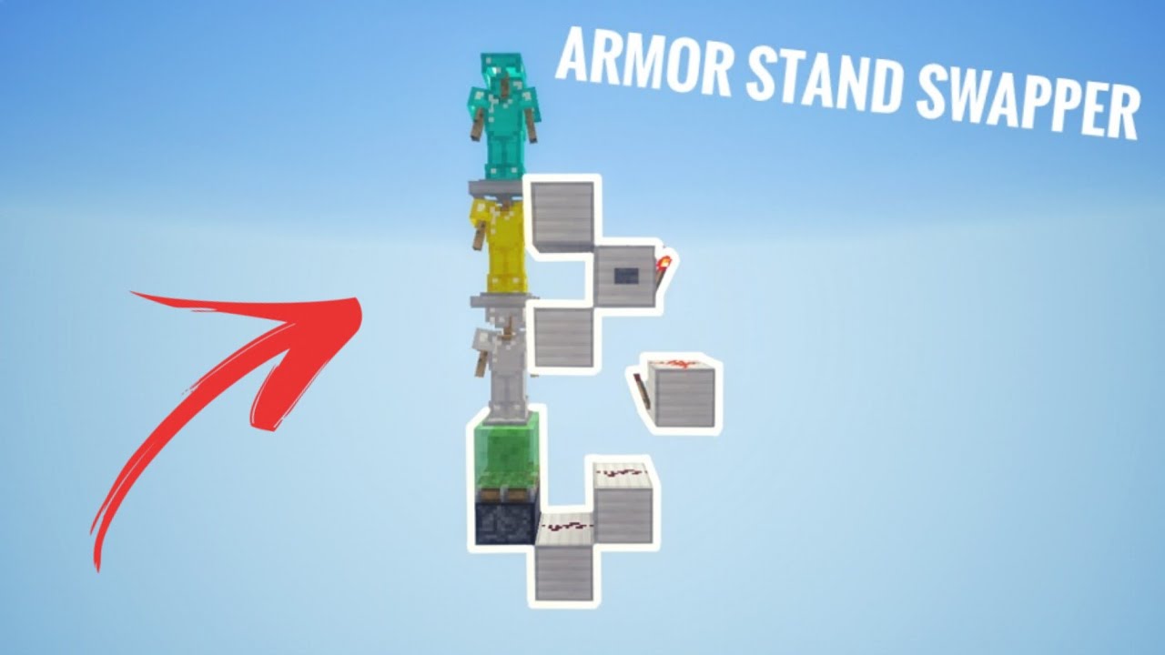 Super Compact 1 Block Wide Armor Stand Swapper in MCPE - YouTube