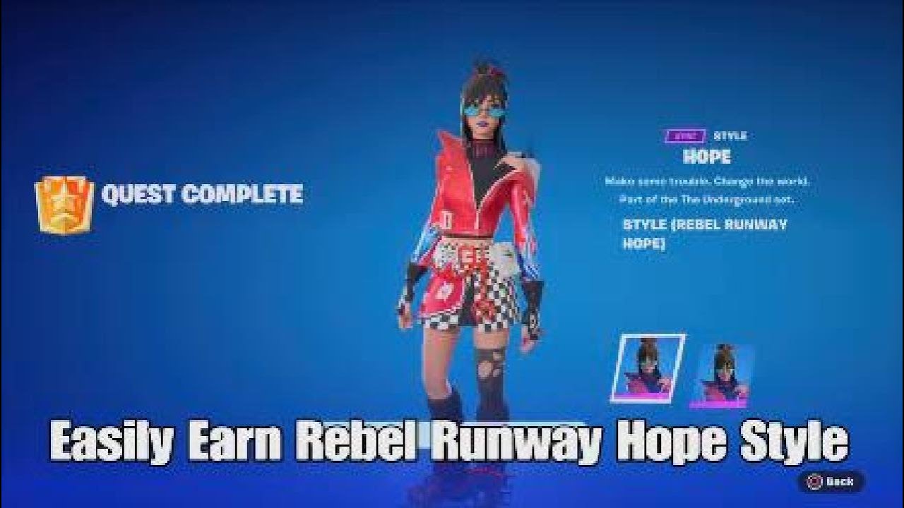 Easily Earn the Rebel Runway Hope Outfit Style and More - Fortnite ...