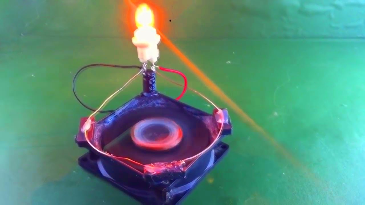 How to generate electricity using a fan with 220V bulbs - YouTube