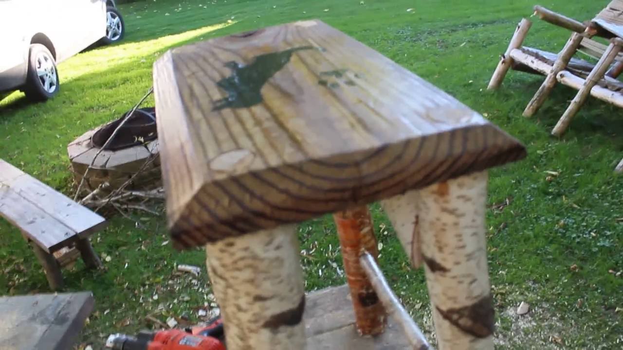 Finishing Up The Golden Retriever White Birch Rustic Table - YouTube