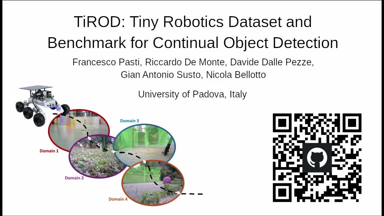 TiROD: Tiny Robotics Object Detection dataset and benchmark for Continual Learning - YouTube