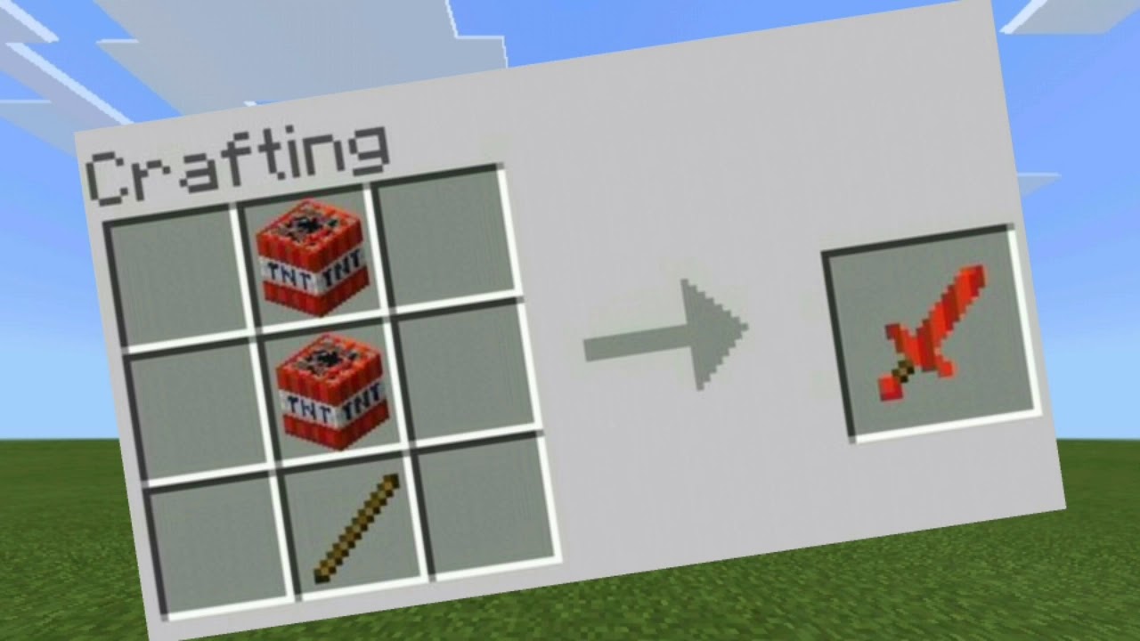 how to craft TNT sword in Minecraft pocket edition - YouTube