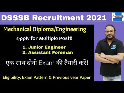 Apply Multiple Post in DSSSB Recruitment 2021 for Mechanical Diploma ...