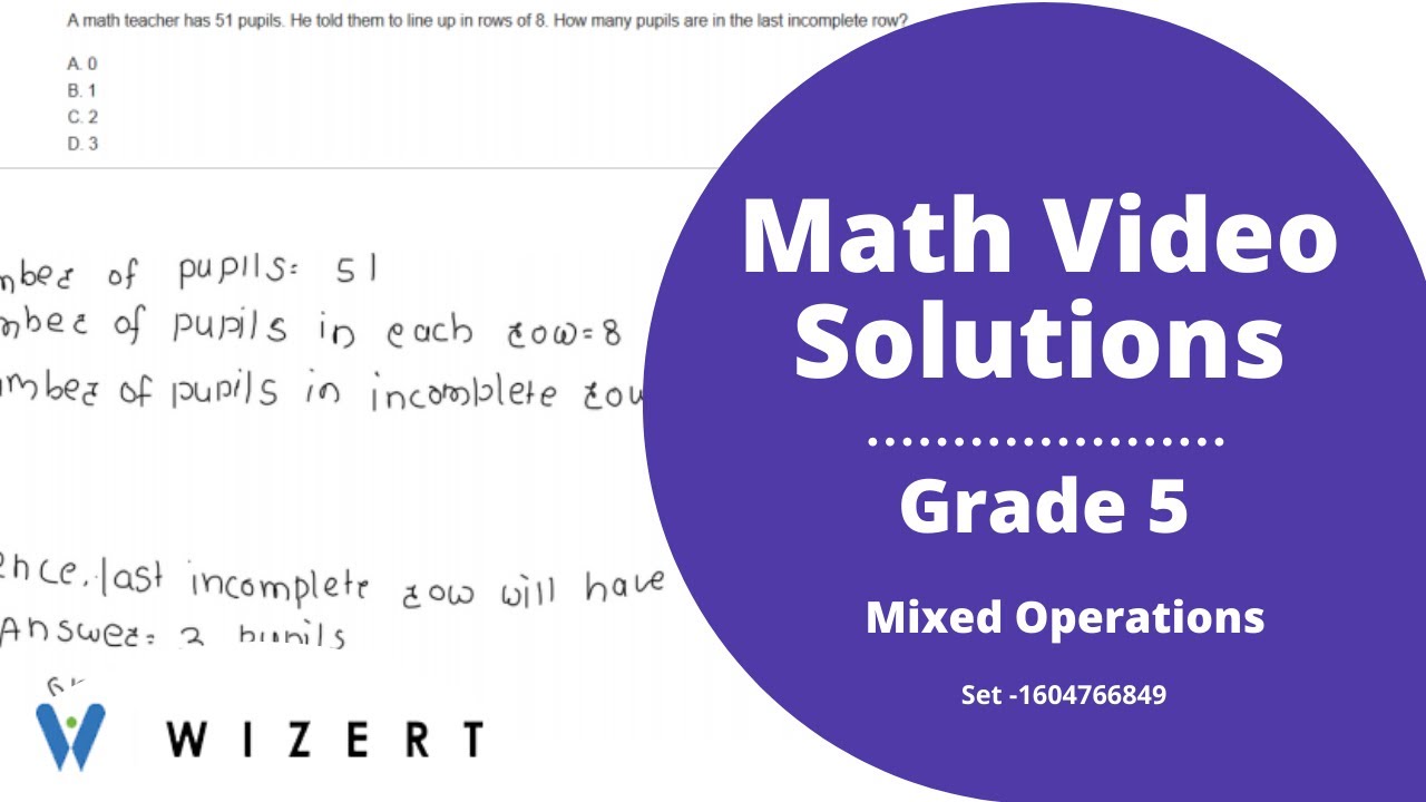 Grade 5 Math Questions with Answers - Mixed Operations questions for ...