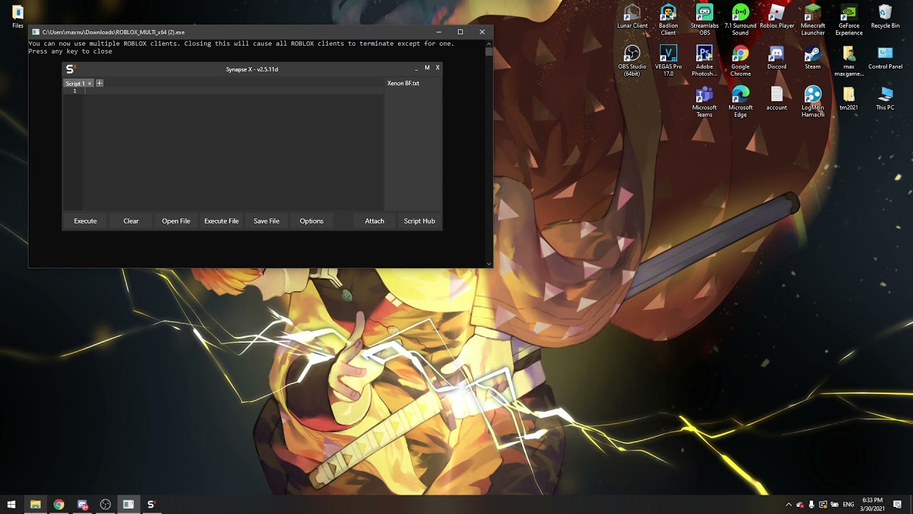 สอนเปิด 2 จอด้วยโปรแกรม Synapse X - YouTube
