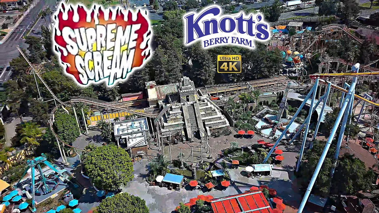 2023 Supreme Scream Drop Tower On Ride 4K POV Knott's Berry Farm - YouTube