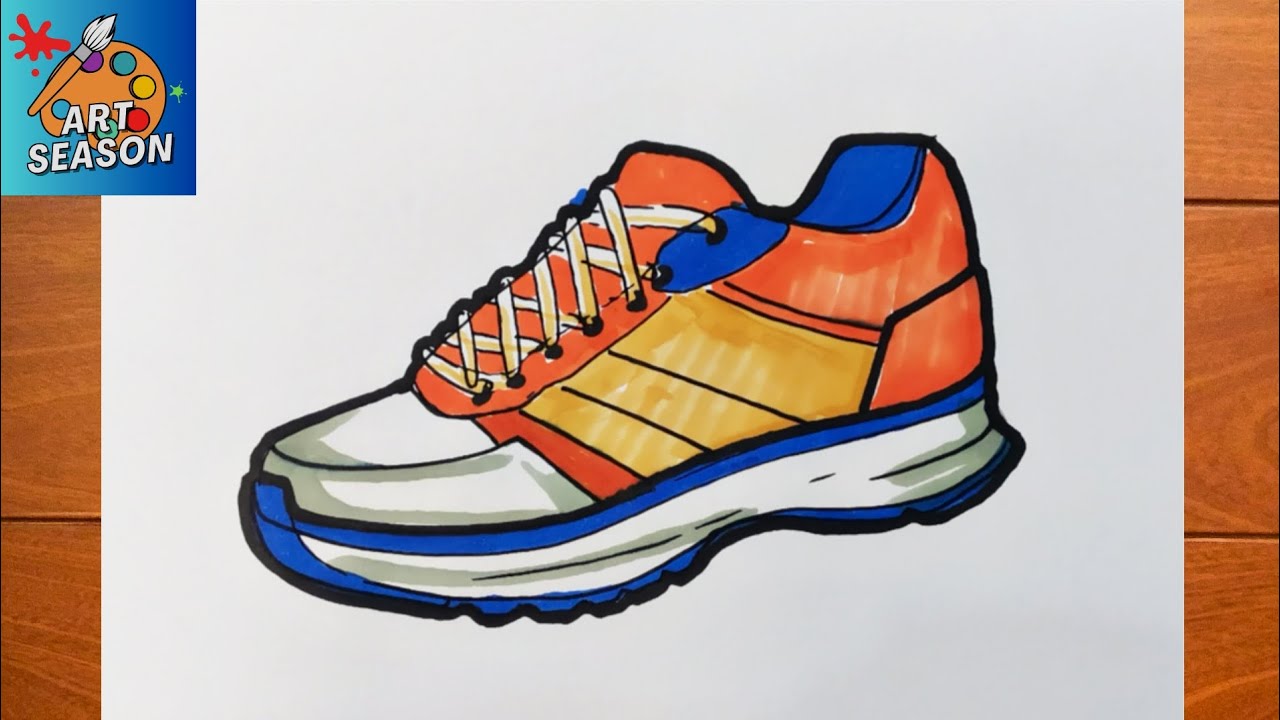 How to Draw a Running Shoes Step by Step - YouTube