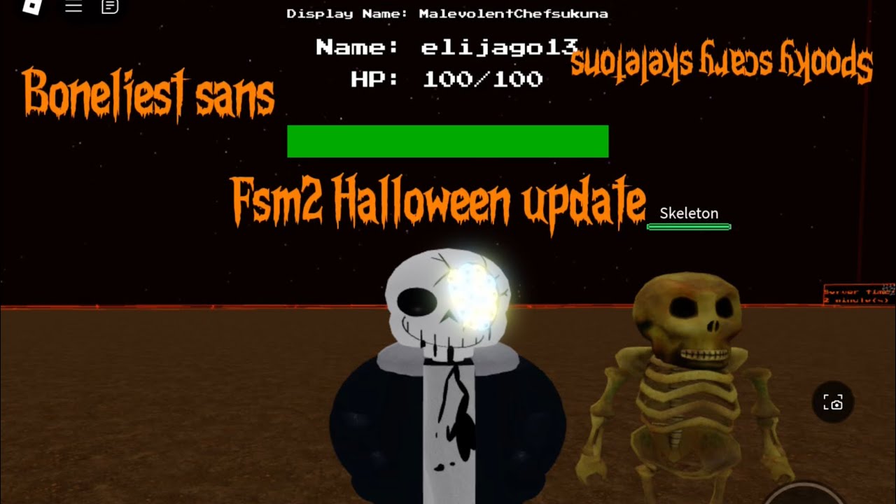 [🎃]Fsm2 HALLOWEEN UPDATE new BONELIEST SANS Chara- cter - YouTube