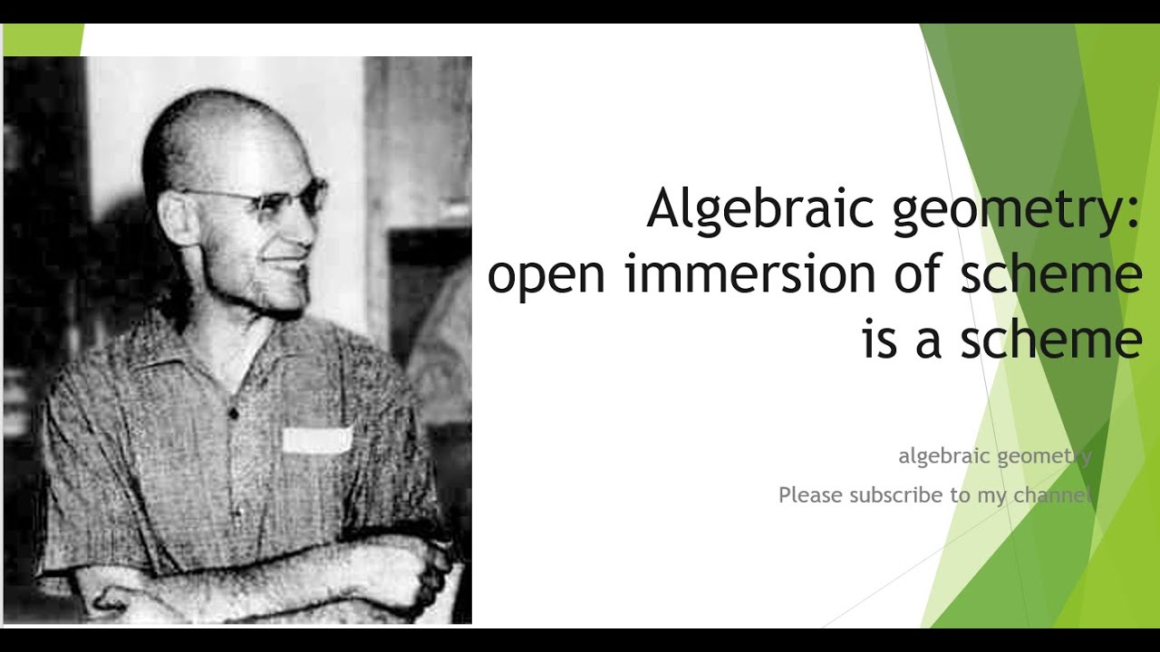 Algebraic geometry: open immersion of scheme is a scheme - YouTube