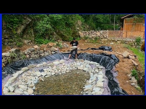 A man goes up the mountain to build a house and a garden featuring a cool swimming pool