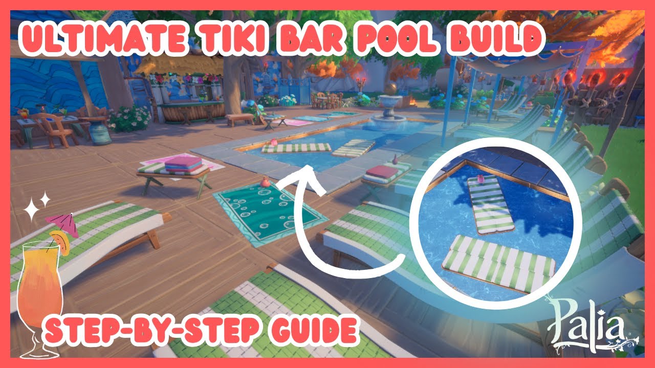 Building a Retro Tiki Bar Pool Area : Palia How To - YouTube