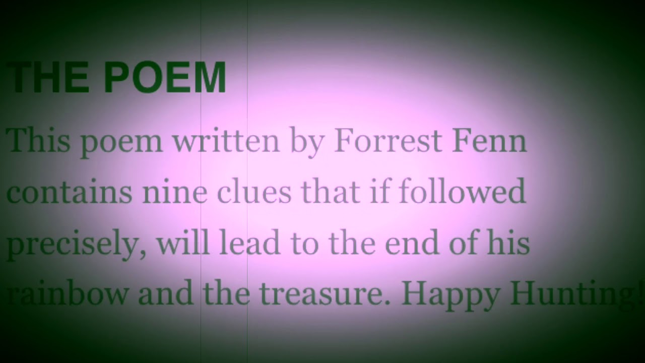 Forrest Fenn READS POEM CORRECTLY - YouTube