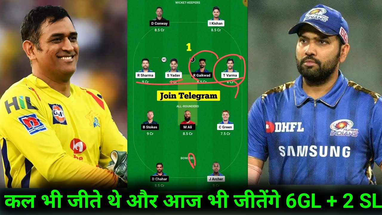 Dream 11 Team Of Today Match | CSK vs MI Today Dream 11 Predition | CSK ...