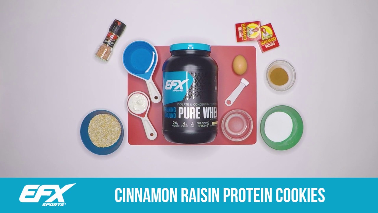 EFX Sports Training Table: Cinnamon Raisin Protein Cookies - YouTube
