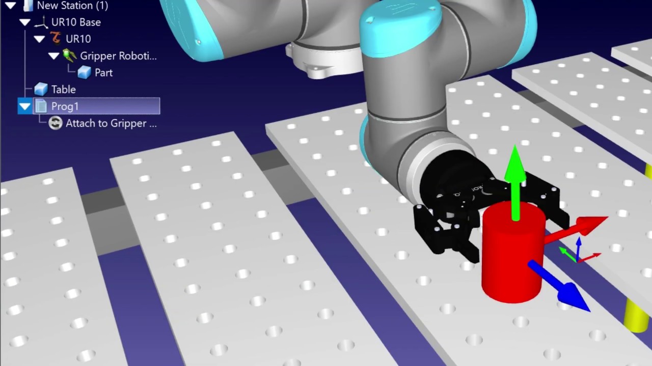 Robot simulering (offline programmering) #10 - Attach/Detach objekt ...