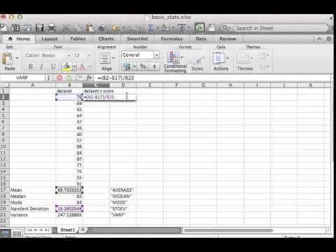 Basic statistical measures in Excel - YouTube