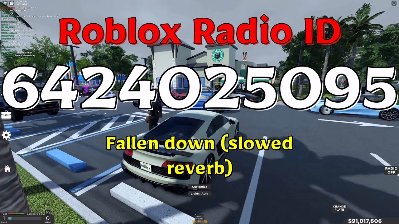 Fallen Down (slowed + Reverb) Roblox Code - YouTube