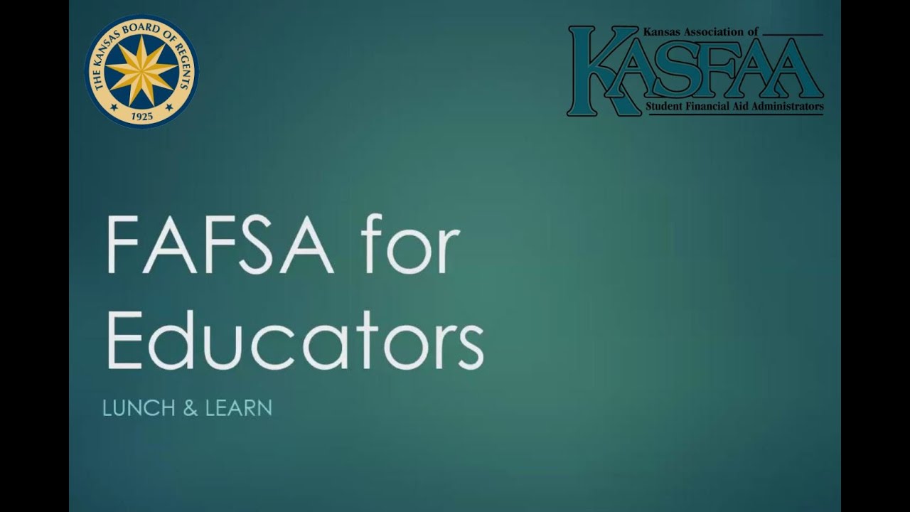 FAFSA for Educators (Lunch & Learn): April 2024 - YouTube