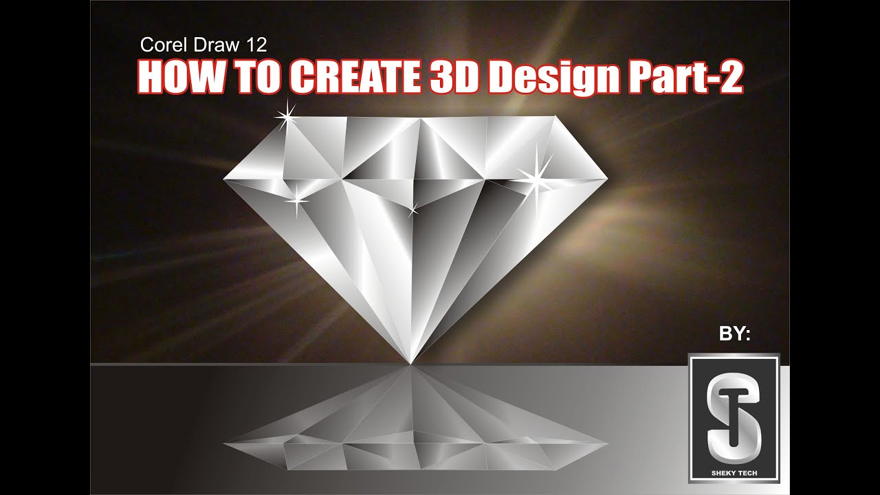 3D Effect Design| 3d Effect in Corel Draw Create Dimond Part-2 by Sheky ...