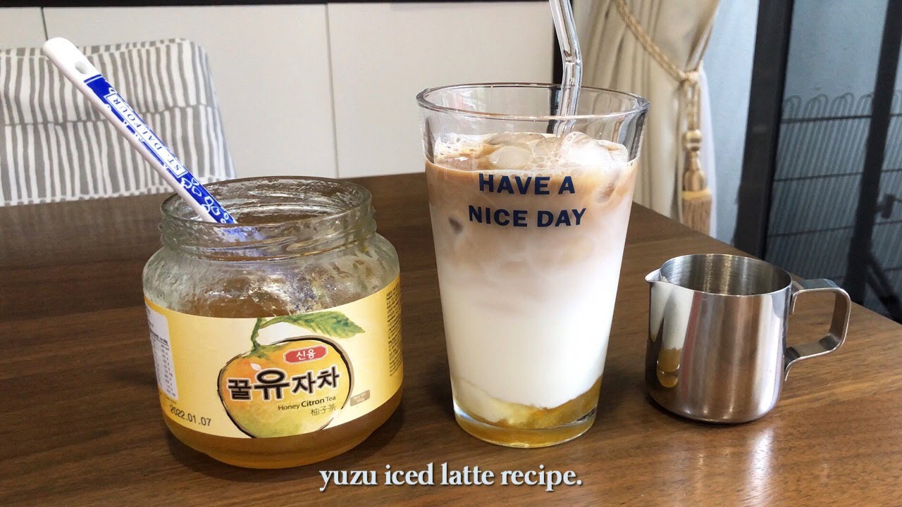 iced yuzu/yuja/citron latte recipe!! the perfect summer drink 🍋 ☕ - YouTube