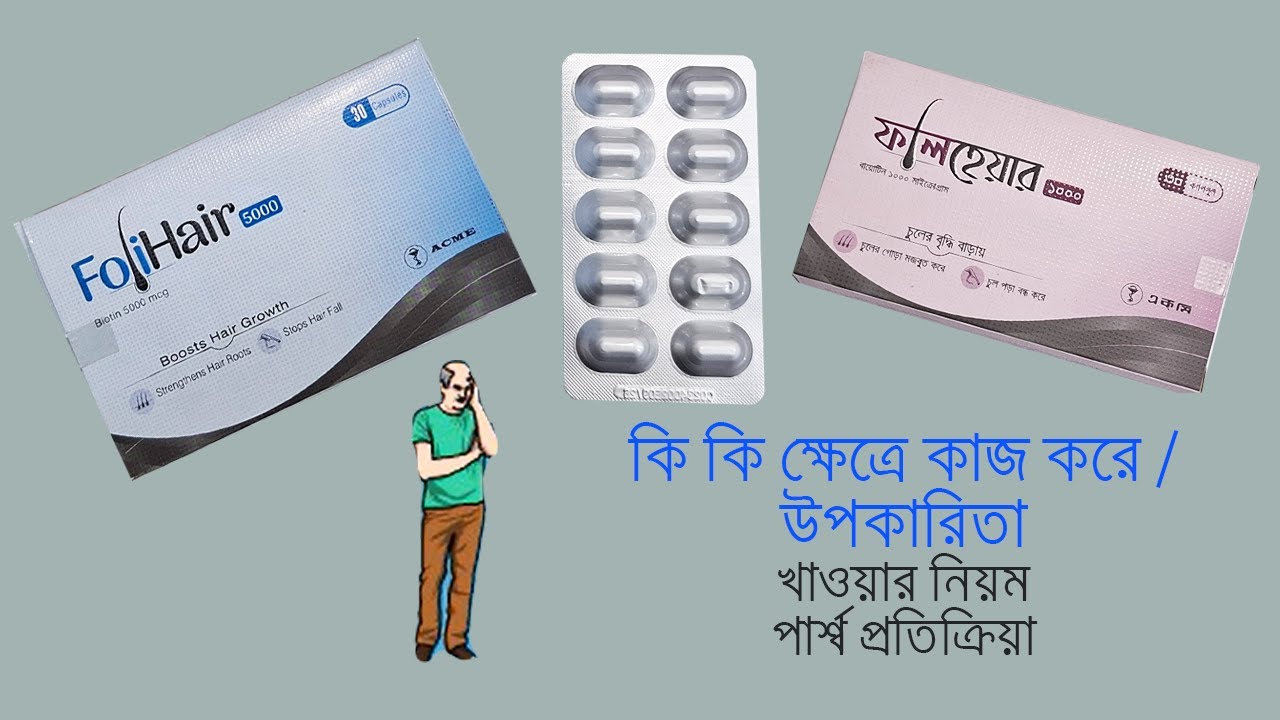Folihair 1000 mcg and 5000 mcg Capsule review - YouTube